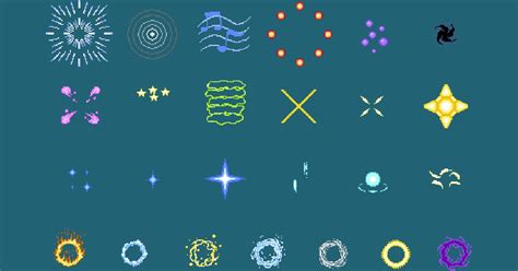 Nes Style Pixel Effect Pack 03 2d Textures And Materials Unity Asset
