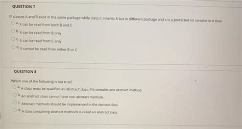 Solved Question 5 Which Java Keyword Cannot Appear In Method