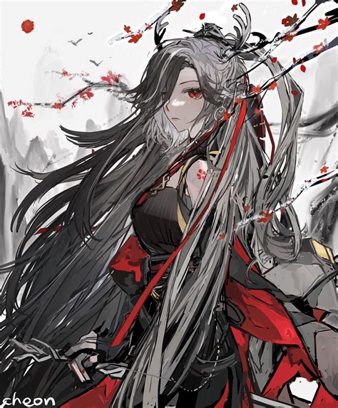 Safebooru 1girl Absurdres Antlers Arknights Artist Name Black Dress