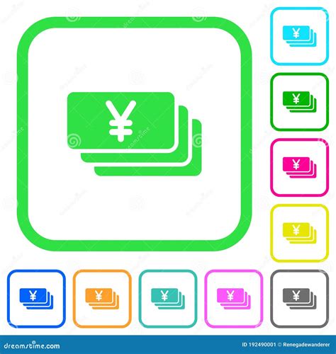 Iconos Planos De Colores Vivos De Los Billetes En Yenes Ilustración Del