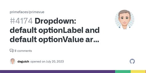 Dropdown Default Optionlabel And Default Optionvalue Are Null But Doc Say Default To Label
