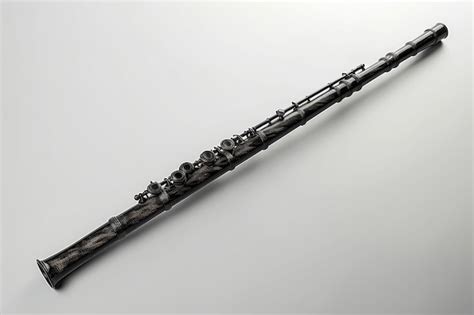 Black Wooden Flute Isolated On A White Background Premium Ai