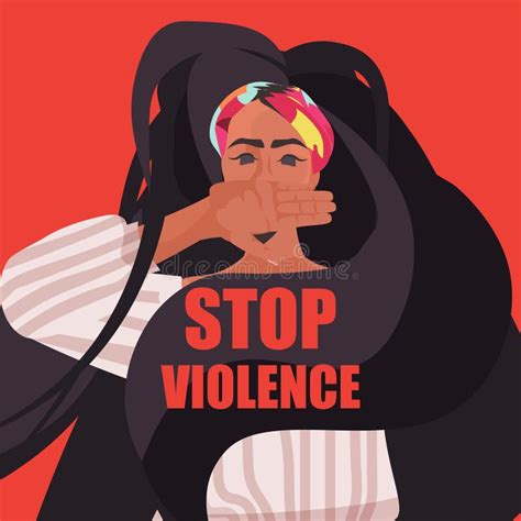 Scared Terrified Woman Stop Violence And Aggression Concept Portrait