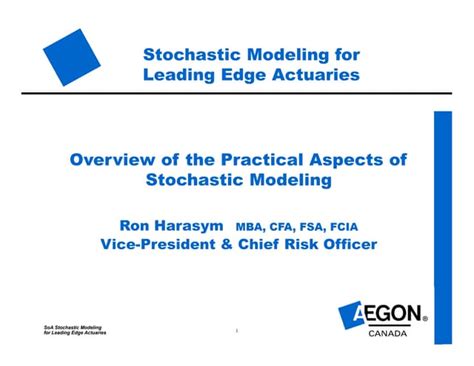 Practical Aspects Of Stochastic Modelingpptx
