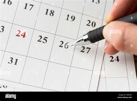 Calendar On The Table Stock Photo Alamy