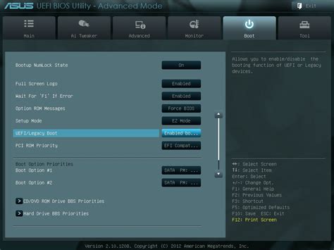 enable legacy boot mode disable efi boot
