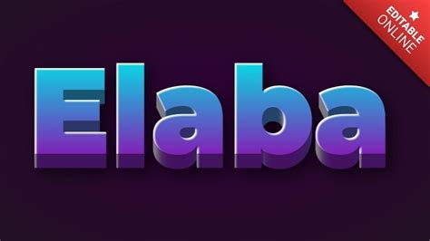Elaba Blue Purple Magic 3d Text Effect Generator