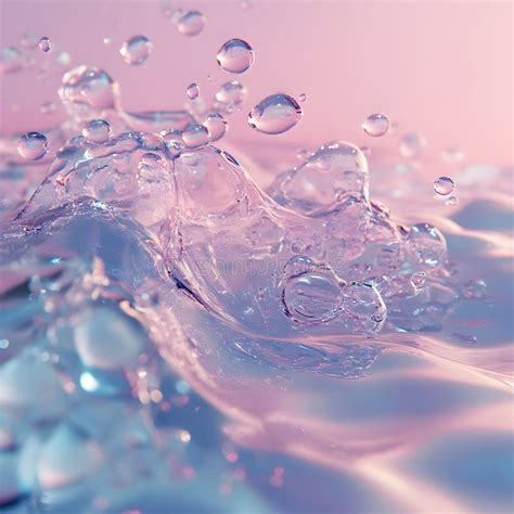 Liquid Bubble Liquid Bubblepink Molecule Inside Liquid Bubble On Water Stock Illustration