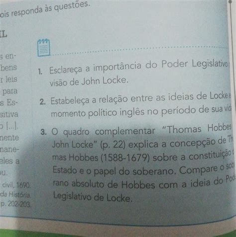 1 Esclareça a importância do Poder Legislativo visão de John Locke 2