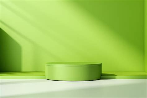 Green Product Display Stand Minimal Background Premium Ai Generated Image