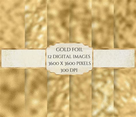 Gold Foil Digital Paper Metallic Texture Foil Texture Paper