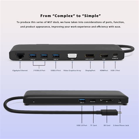 Type C Gen 2 Usb 3 1 Triple Display 4k Mst Cable Dock With Power
