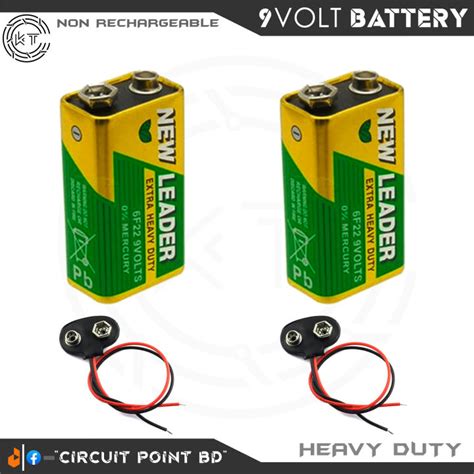 9v Battery With Connector 2 Battery And 2 Connector Extra Heavy Duty Non Chargeable For