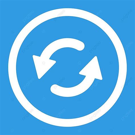 Vector Icon With Rounded Shape In Flat White Color Depicting Counterclockwise Refresh Button