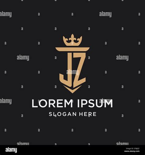 Jz Monogram With Medieval Style Luxury And Elegant Initial Logo Design Ideas Stock Vector Image