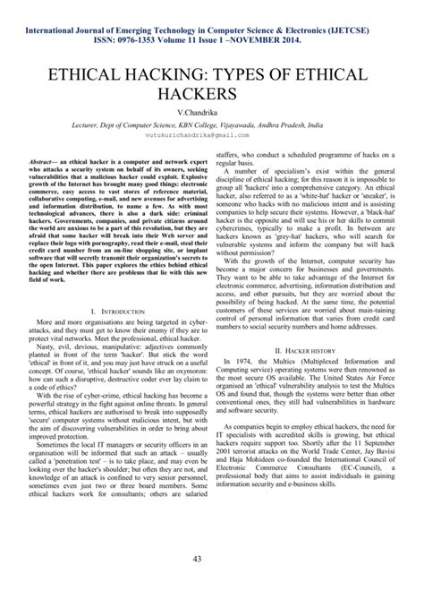 Ethical Hacking Types Of Ethical Hackers