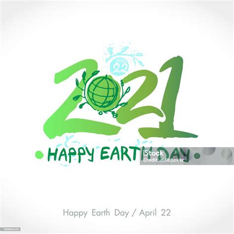 書法 2021綠色手寫符號行星地球地球日快樂4月22日向量手繪範本向量圖形及更多2021圖片 2021 乾淨 二十二 Istock