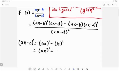 SOLVED Differentiate F X Frac A X B C X D A B C D Text Constant