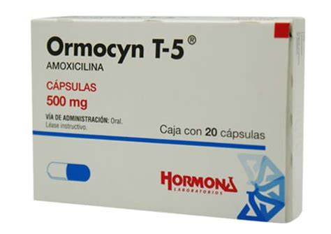 Ormocyn T 5 Amoxicilina 500 Mg Con 20 Cápsulas