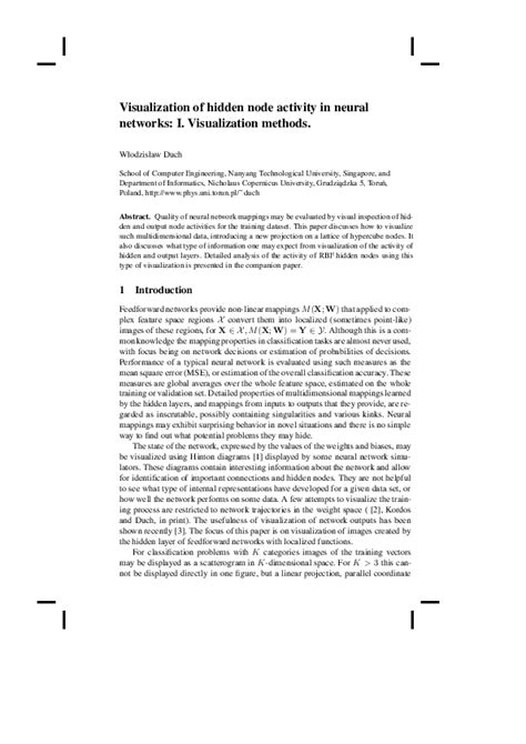 pdf visualization of hidden node activity in neural networks i