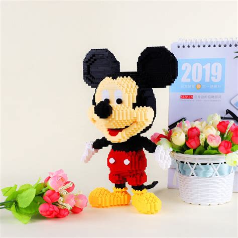Mickey Mouse Diamond Blocks Micro 3d Model Classic Cartoon Stitch Mini Building Bricks Figures