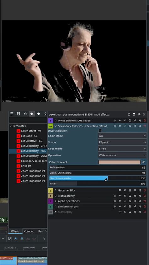 Kdenlive Secondary Color Selection Rkdenlive