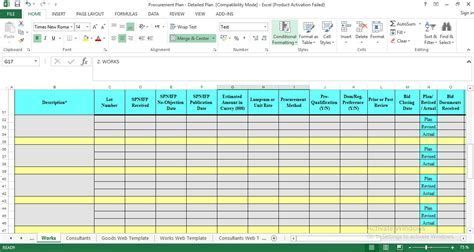 Procurement Management Plan Template Excel At Templateart Excel Templates Schedule Template