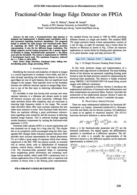 Pdf Fractional Order Image Edge Detector On Fpga