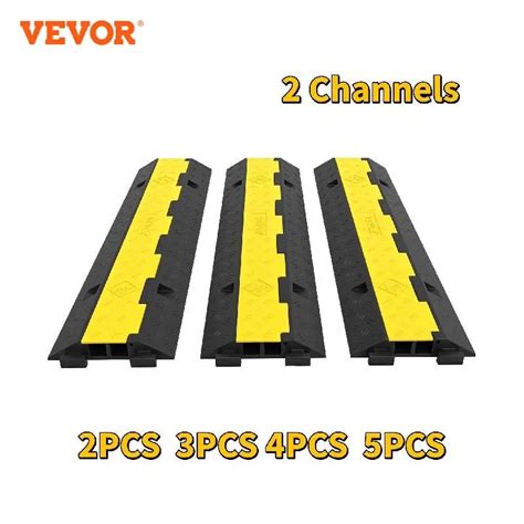 Vevor 케이블 프로텍터 램프 와이어 케이블 커버 코드 가드 2 채널 고무 Pvc 11000lbs 속도 범프 주차장 진입로 교통파워코드 And 연장코드