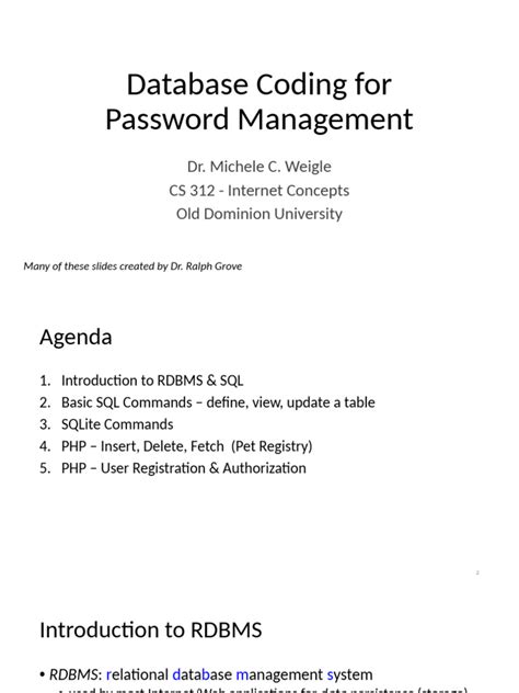 Week 11b Database Coding Pdf Login Sql