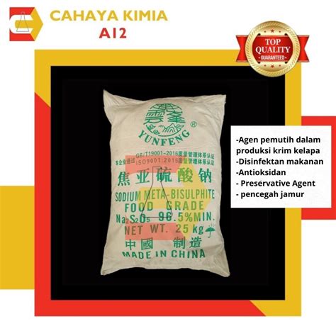 Jual Sodium Meta Bisulfit Sodium Meta Bisulfite Natrium Meta Bisulfite SMBS Food Grade