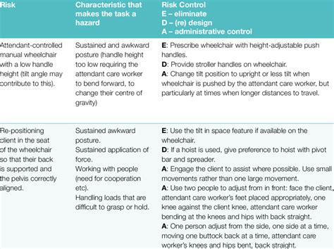 Examples Of Risks And Risk Control Options Download Table