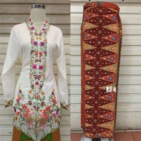 Jual Setelan Kebaya Wanita Setelan Encim Baju Dan Rok Motif Bunga Bunga Shopee Indonesia