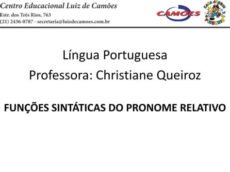 Funcao Sintatica Pronomerelativo Pptx