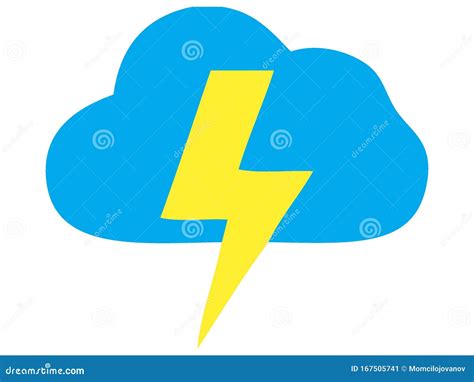 Weather Forecast App Icon For Lightning Stock Vector Illustration Of Thunderstorm Wind