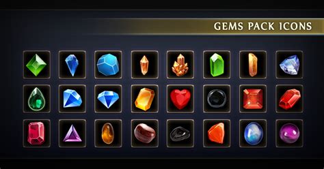 Gems Pack Icons 2d Icons Unity Asset Store