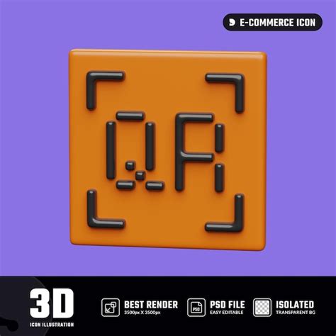 Premium Psd 3d Qr Code Shopping Payment