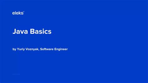 Lecture Java Basics Ppt