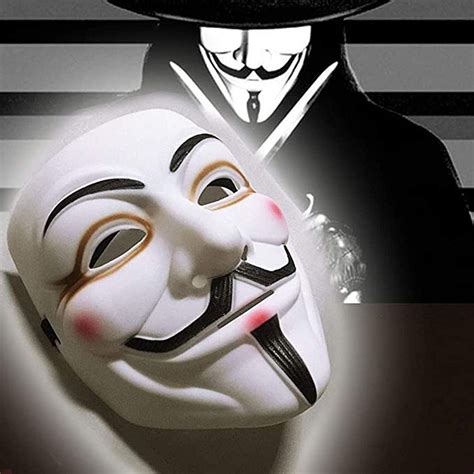 V For Vendetta Anonymous Hacker Mask White Face Mask For Costume