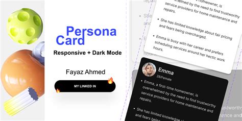 simple persona card responsive dark mode figma