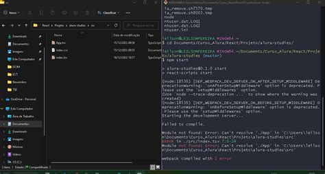 Erro Ao Executar Npm Start React Escrevendo Com Typescript Alura