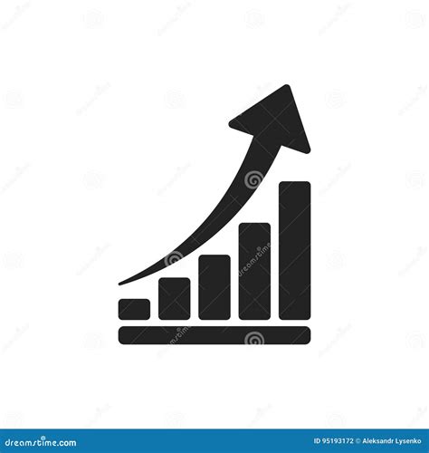 growth chart icon grow diagram flat vector illustration stock vector