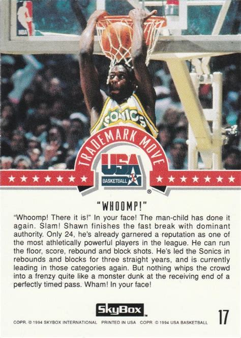 SkyBox USA Trademark Move Autographs Shawn Kemp Trading Card Database