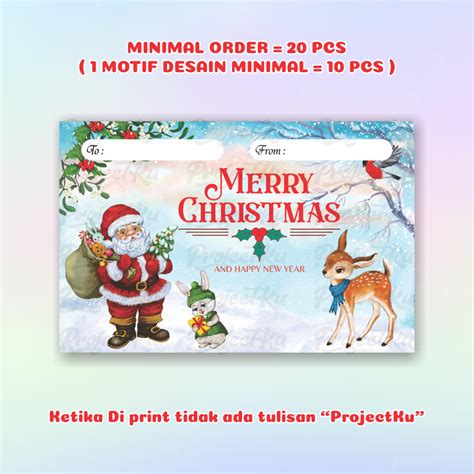 Jual Kartu Ucapan Natal Ukuran 10x65 Cm Greeting Card Natal Kartu