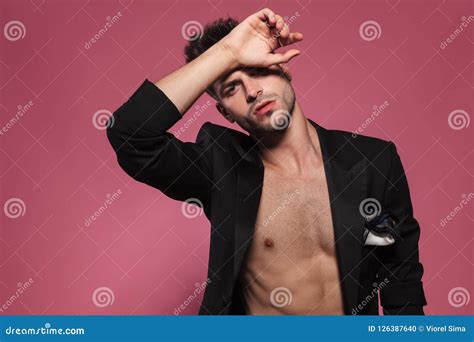 Naked Chest Sports Men With A Gold Chain And An Orthodox Cross Around