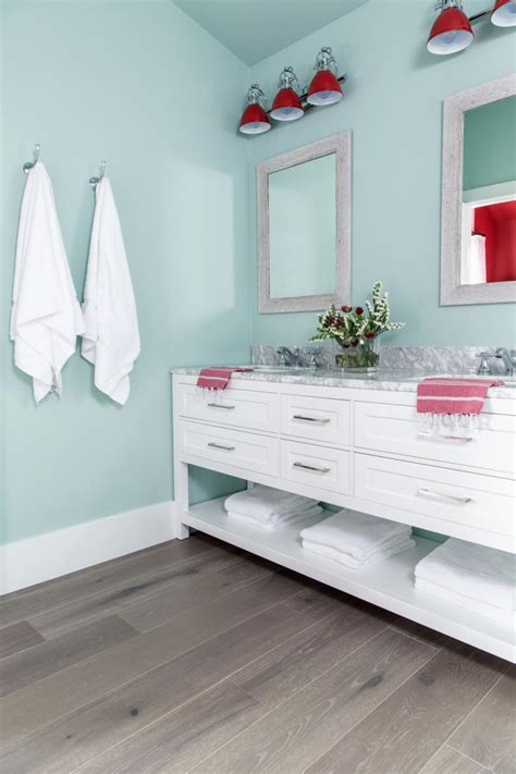 HGTV Dream Home 2019 Teal Guest Bathroom Pictures HGTV Dream Home