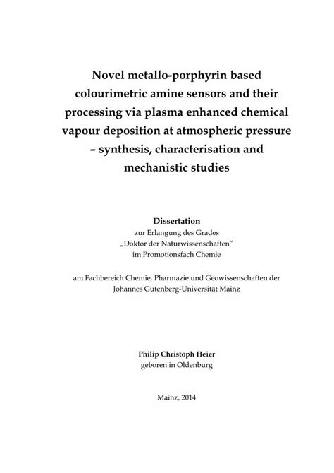 pdf novel metallo porphyrin based colourimetric amine sensors and