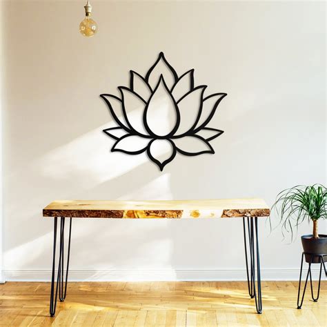 Lotus Flower Wall Art Metal Wall Decor Large Outdoor Wall Etsy