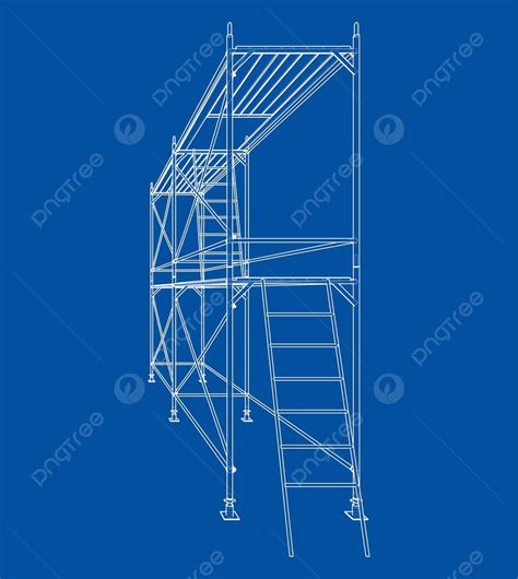 Prefabricated Scaffolding Vector Construction Cartoon Object Vector Prefabricated Scaffolding Vector Construction Cartoon Object Vector