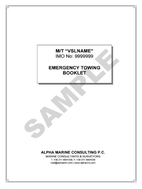 Emergency Towing Booklet Tugas Pdf